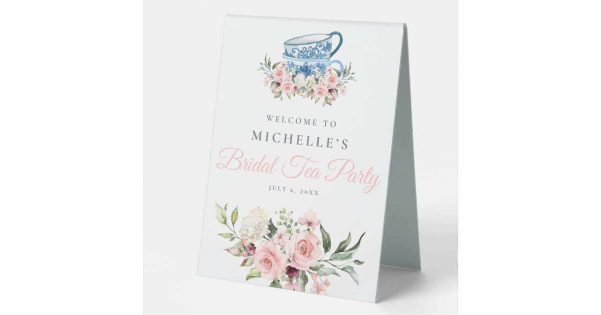 Tea Party Bridal Shower Welcome Sign | Zazzle
