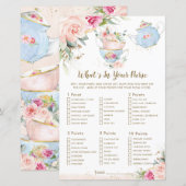 Tea Party Floral Shower What's In Your Purse Game | Zazzle