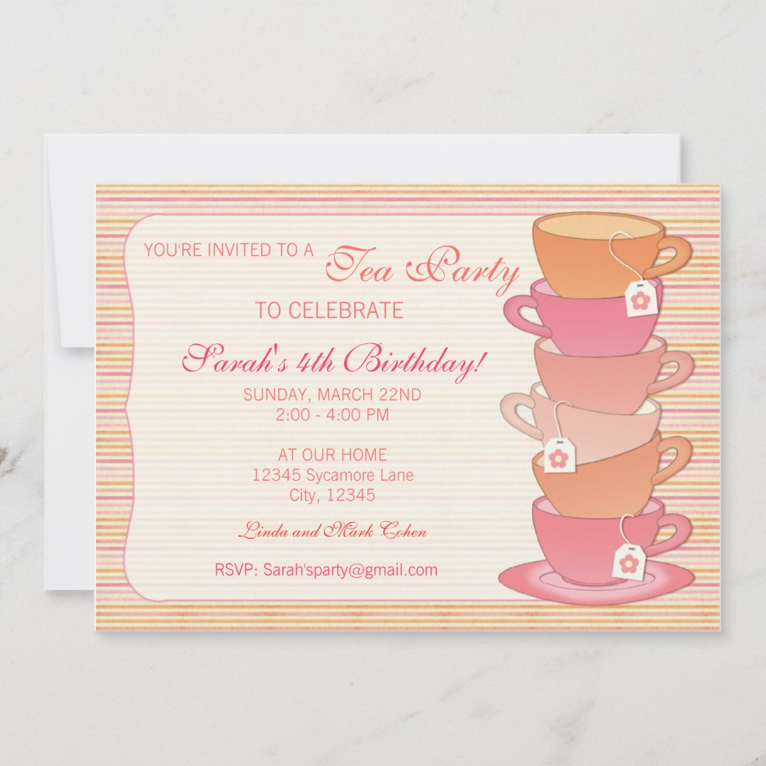 Tea Party Invitation | Zazzle