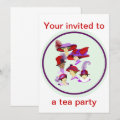 Tea Party invitation, ladies wearing red hats Invitation | Zazzle