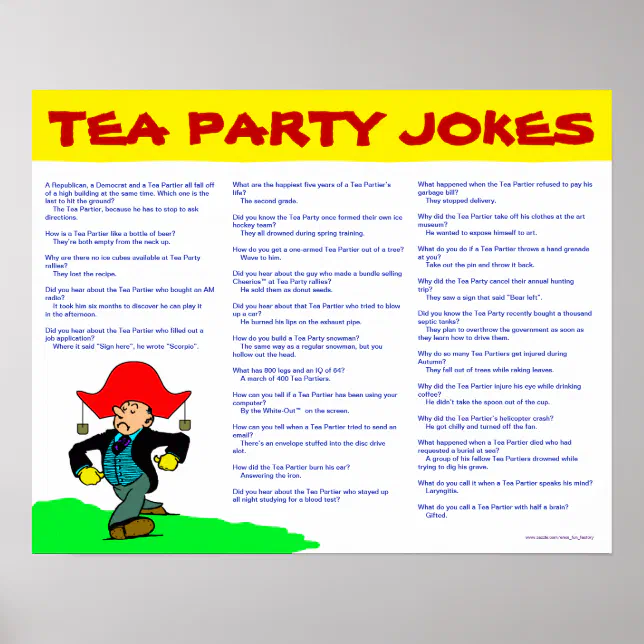 Tea Party Jokes Poster | Zazzle