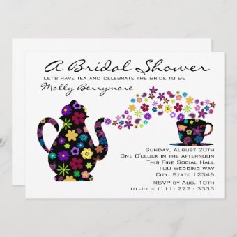 Tea Party Magic Bouquet Bridal Shower Invitation | Zazzle