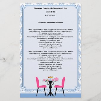 Tea Party Program Template | Zazzle