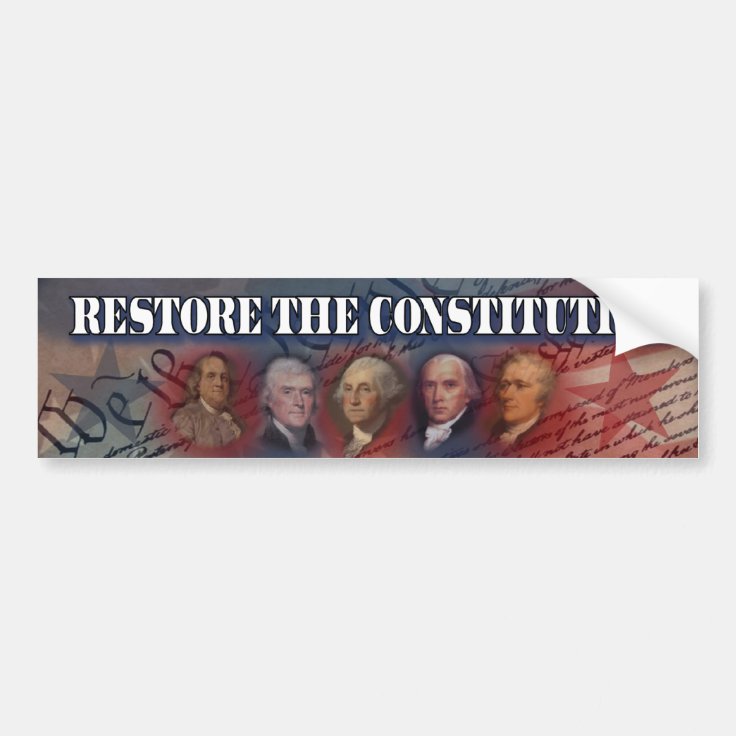 Tea Party - Restore the Constitution Bumper Sticker | Zazzle