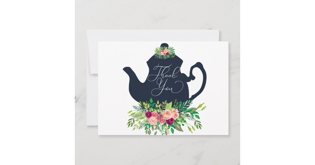 Tea Party Shower Thank You Note | Zazzle