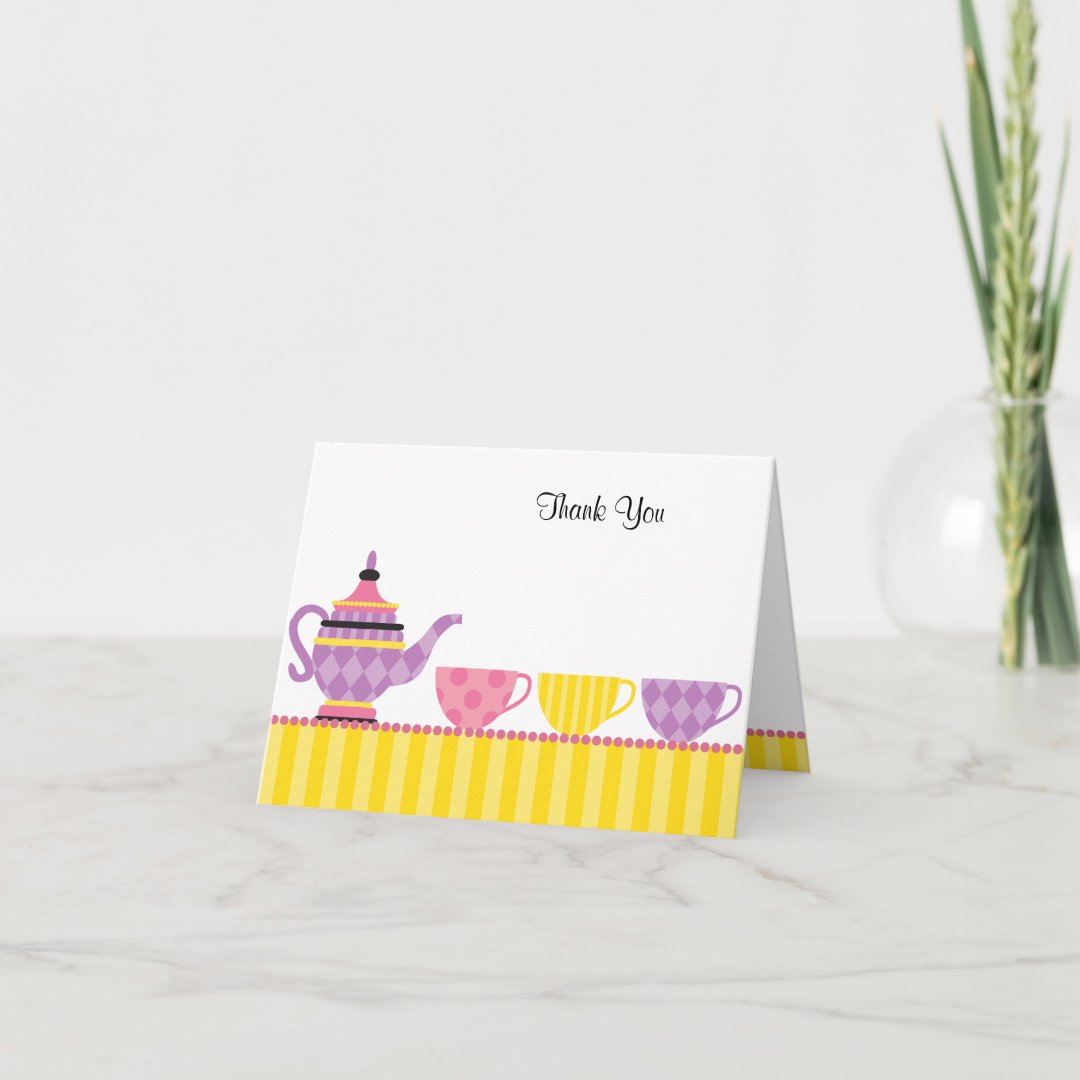 Tea Party Thank You Note Cards | Zazzle