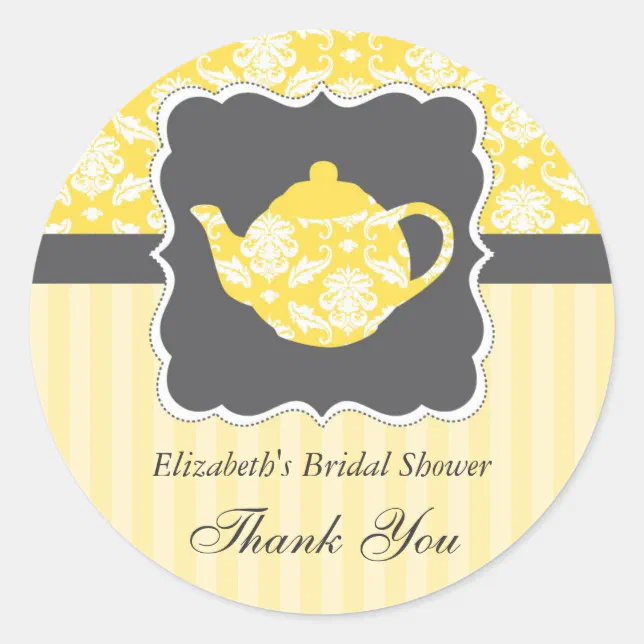 Tea Pot Favor Seal Sticker | Zazzle