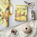 Tea Pot Rose Garden Ephemera Decoupage Wrapping Paper | Zazzle
