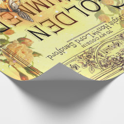 Tea Pot Rose Garden Ephemera Decoupage Wrapping Paper | Zazzle