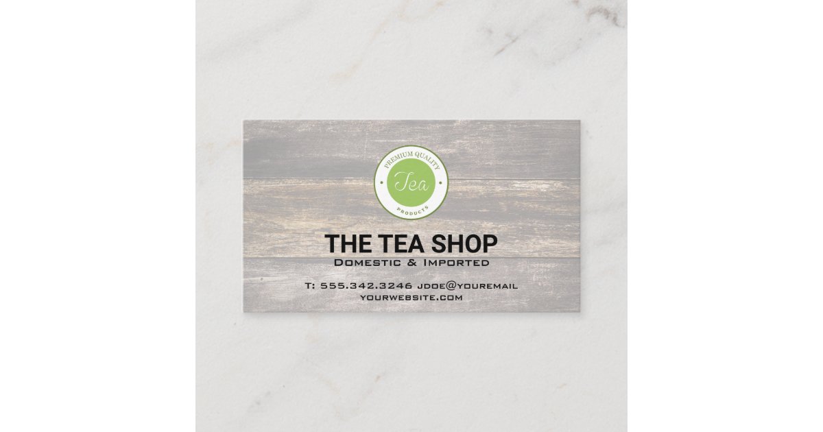 Tea Shop | Wooden Boards Business Card | Zazzle