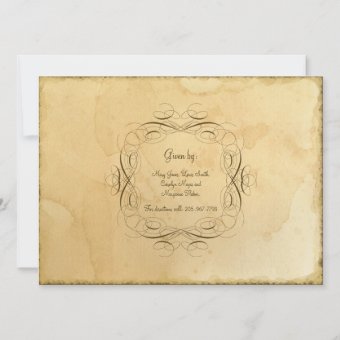 Tea Stained Vintage Wedding 1 - Invitation Invite | Zazzle