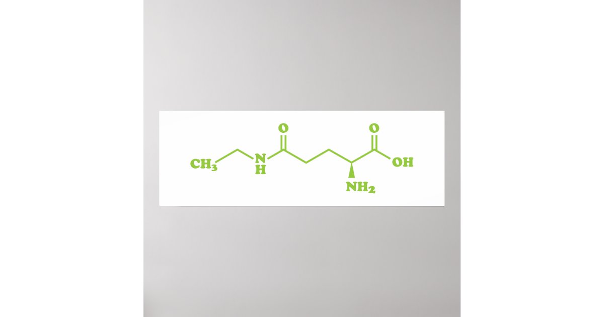 Tea Theanine Molecular Chemical Formula Poster | Zazzle