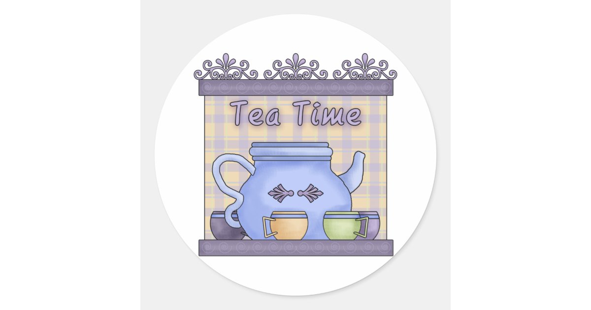 Tea Time Classic Round Sticker | Zazzle