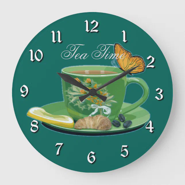 Tea Time Cup & Saucer Wall Clock | Zazzle