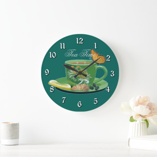 Tea Time Cup & Saucer Wall Clock | Zazzle