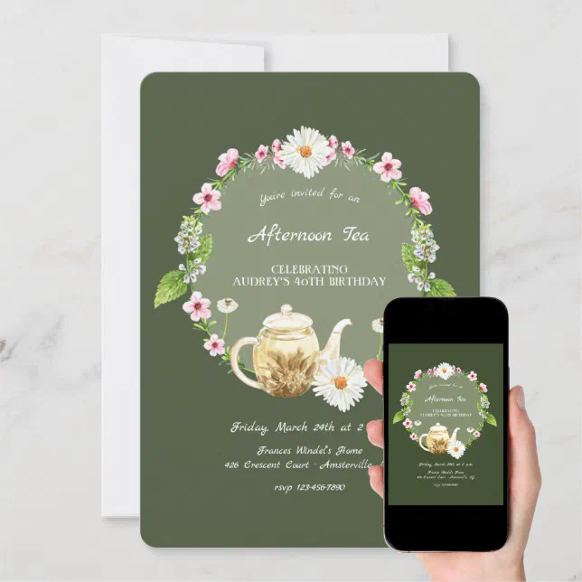 Tea Time Invitation | Zazzle