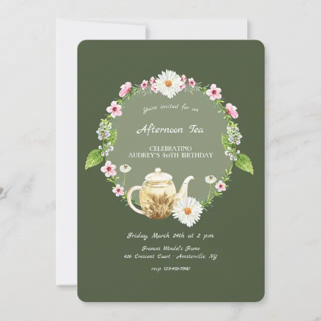 Tea Time Invitation | Zazzle