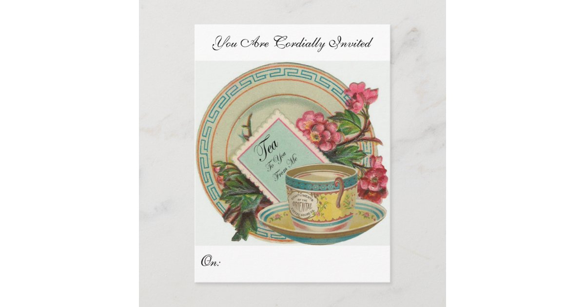Tea Time Invitation Postcard | Zazzle