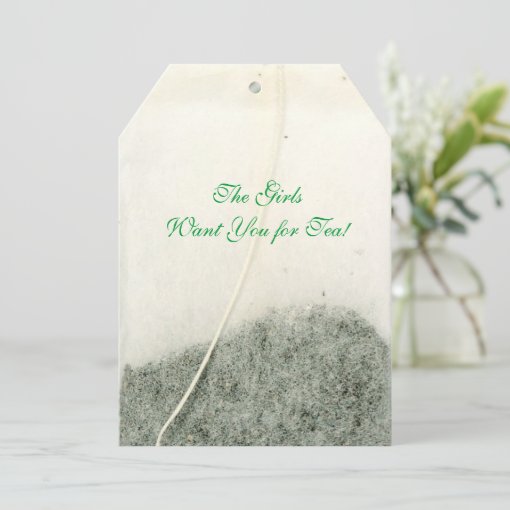 TEA TIME TEA BAG INVITATION | Zazzle