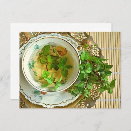 Tea time Tea cup postcard for postcrossing | Zazzle