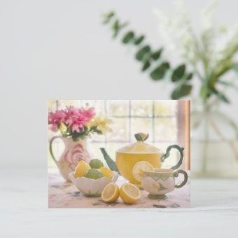 Tea time Tea room postcard for postcrossing | Zazzle