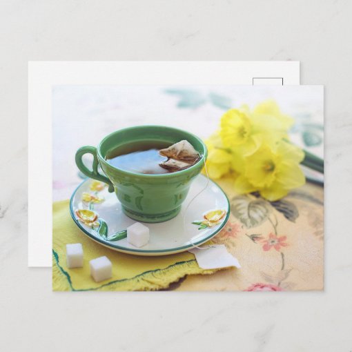 Tea time Tea room postcard for postcrossing | Zazzle