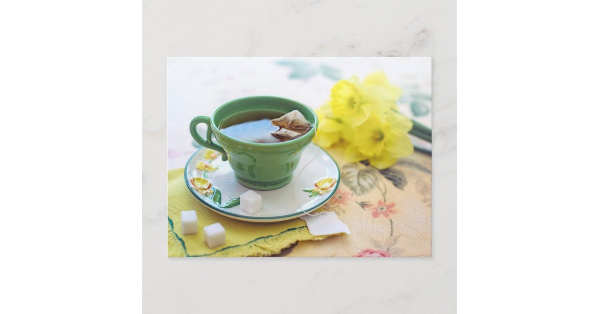 Tea time Tea room postcard for postcrossing | Zazzle