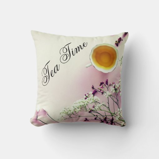 Tea time throw pillow | Zazzle
