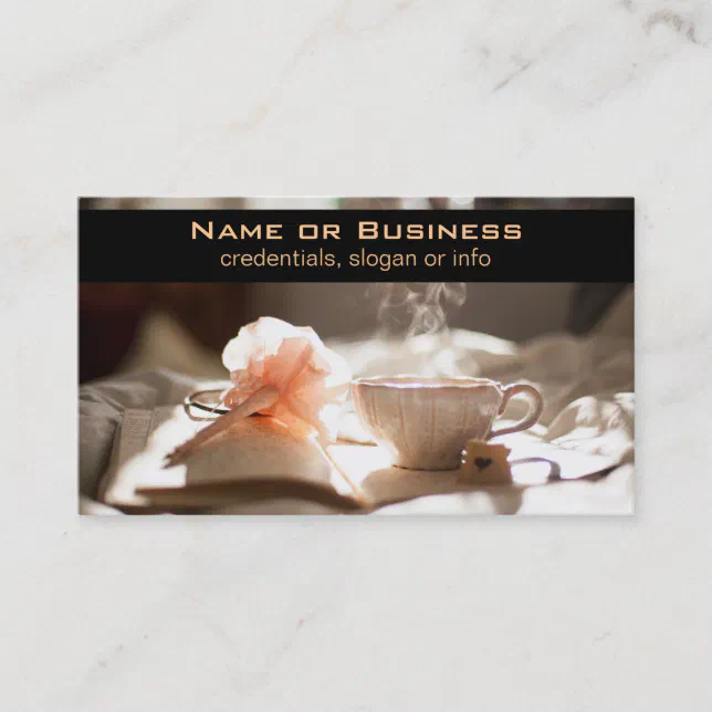 Tea Time with a good book Business Card | Zazzle