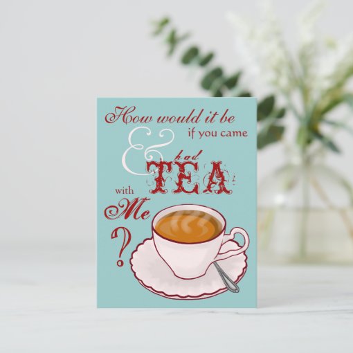 Tea with Me Postcard | Zazzle