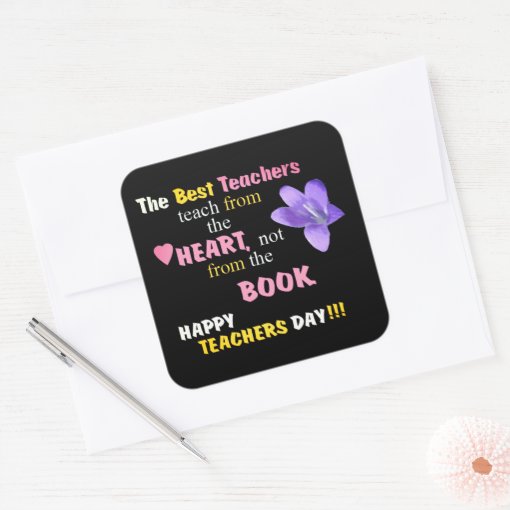 Teach From The Heart Square Sticker | Zazzle
