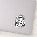 Teach Like a Boss Teacher School Laptop Book Stick Sticker | Zazzle