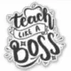 Teach Like a Boss Teacher School Laptop Book Stick Sticker | Zazzle