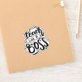 Teach Like a Boss Teacher School Laptop Book Stick Sticker | Zazzle
