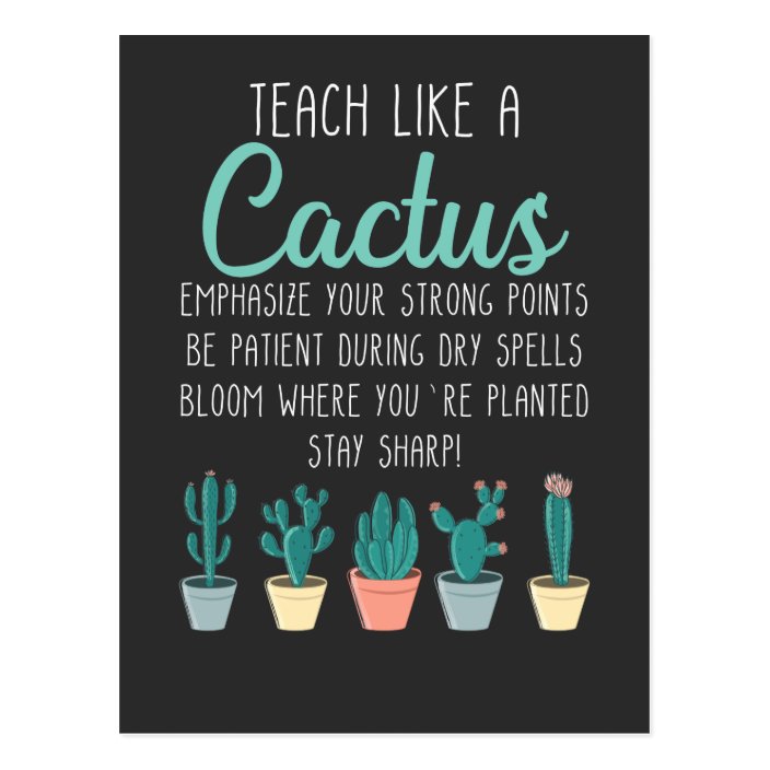 Teach Like A Cactus Teacher Back To School Postcard | Zazzle.com