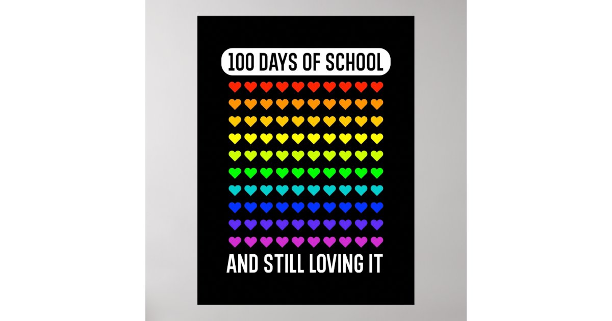 Teacher 100 Days Of School Poster | Zazzle