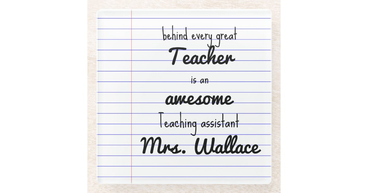 teacher aid tote bag teaching assistant TA Glass Coaster | Zazzle