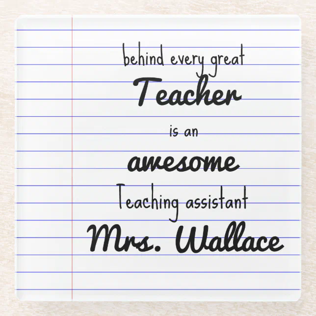 teacher aid tote bag teaching assistant TA Glass Coaster | Zazzle