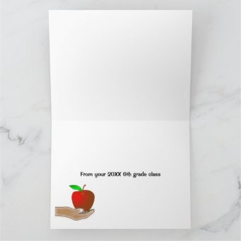 Teacher Apple Thank You Jumbo Size Card | Zazzle