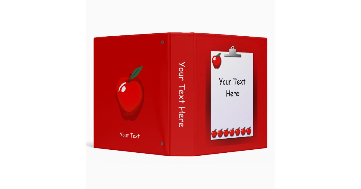 Teacher Apples Red Binder | Zazzle