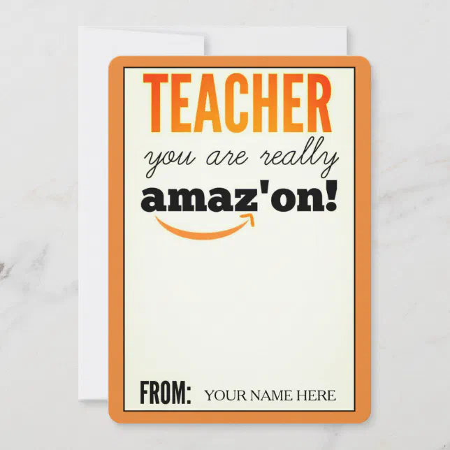 Teacher Appreciation Amazon Gift Card | Zazzle