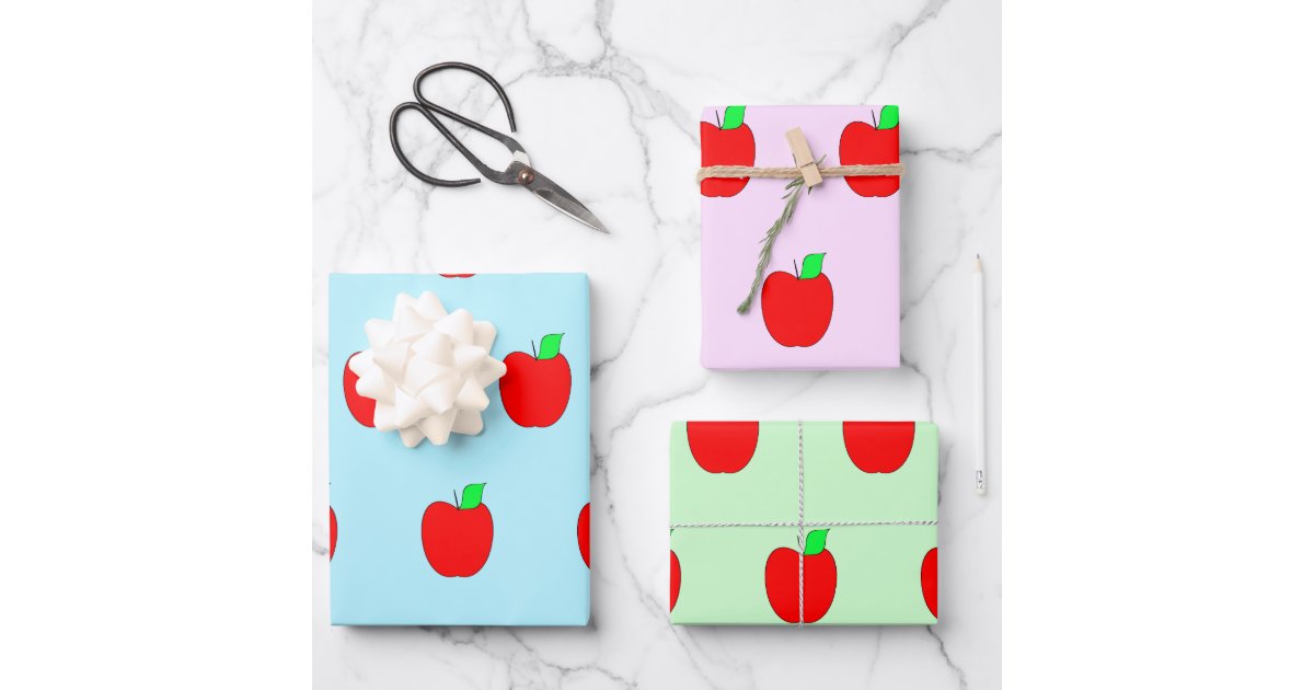 Teacher Appreciation Apple Wrapping Paper | Zazzle