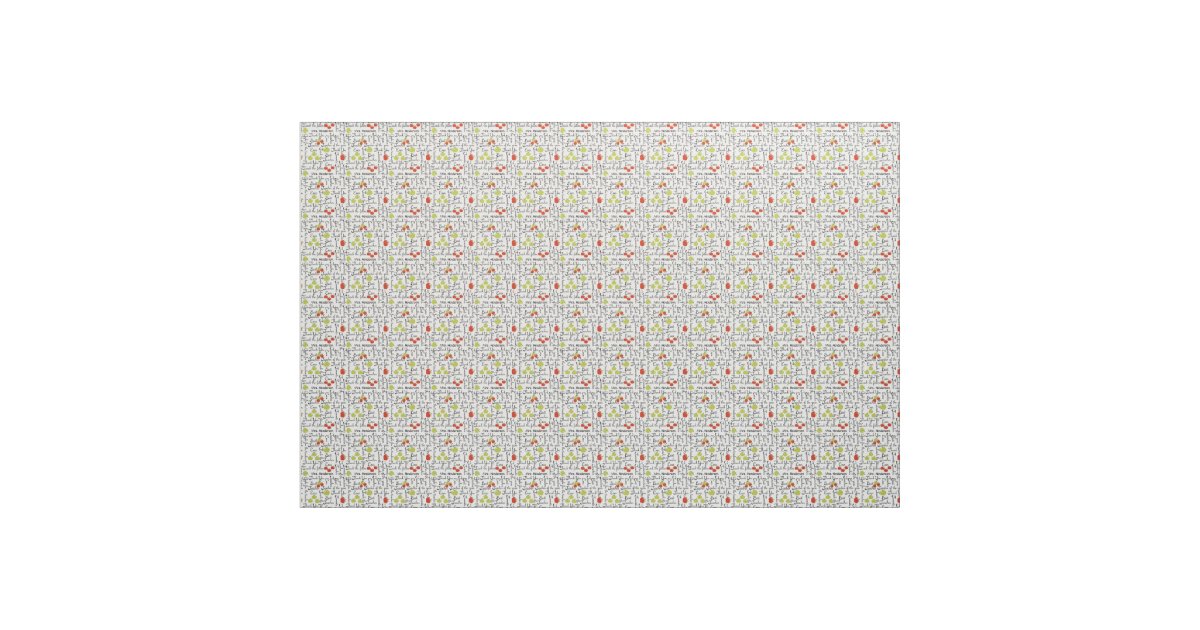 Teacher Appreciation Apples Fabric | Zazzle