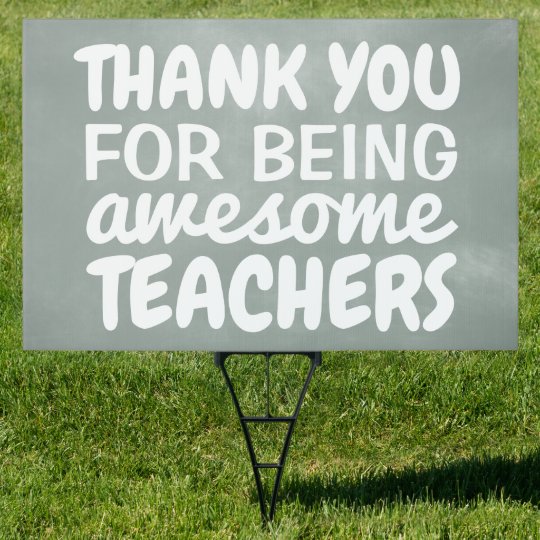 Teacher appreciation awesome teachers cute green sign | Zazzle.com