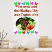 TEACHER APPRECIATION BUTTERFLY DESIGN POSTER | Zazzle