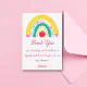 teacher appreciation colorful rainbow pink script thank you card | Zazzle