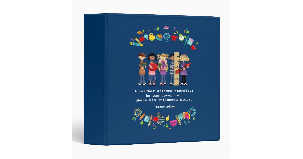 Teacher Appreciation Custom Text Gift Binder | Zazzle