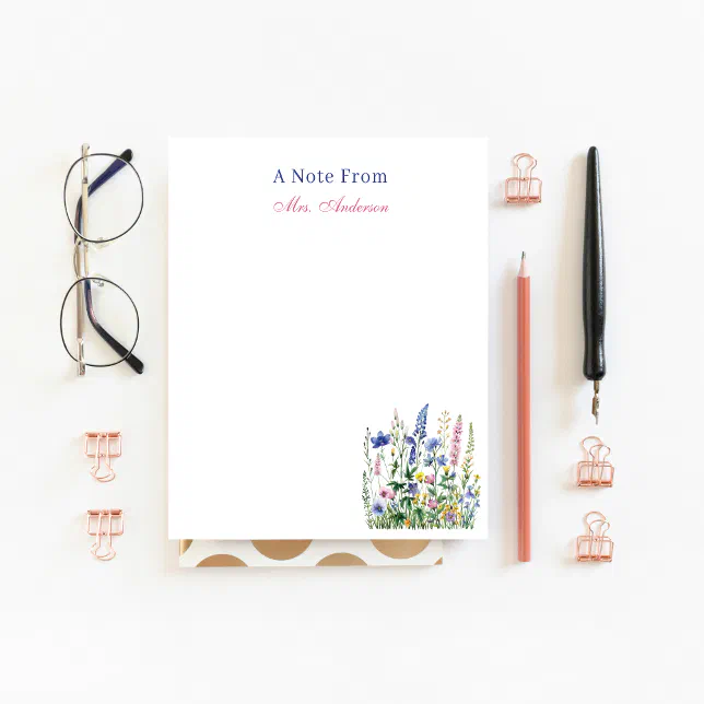 Teacher Appreciation Floral Botanical Custom Notepad | Zazzle