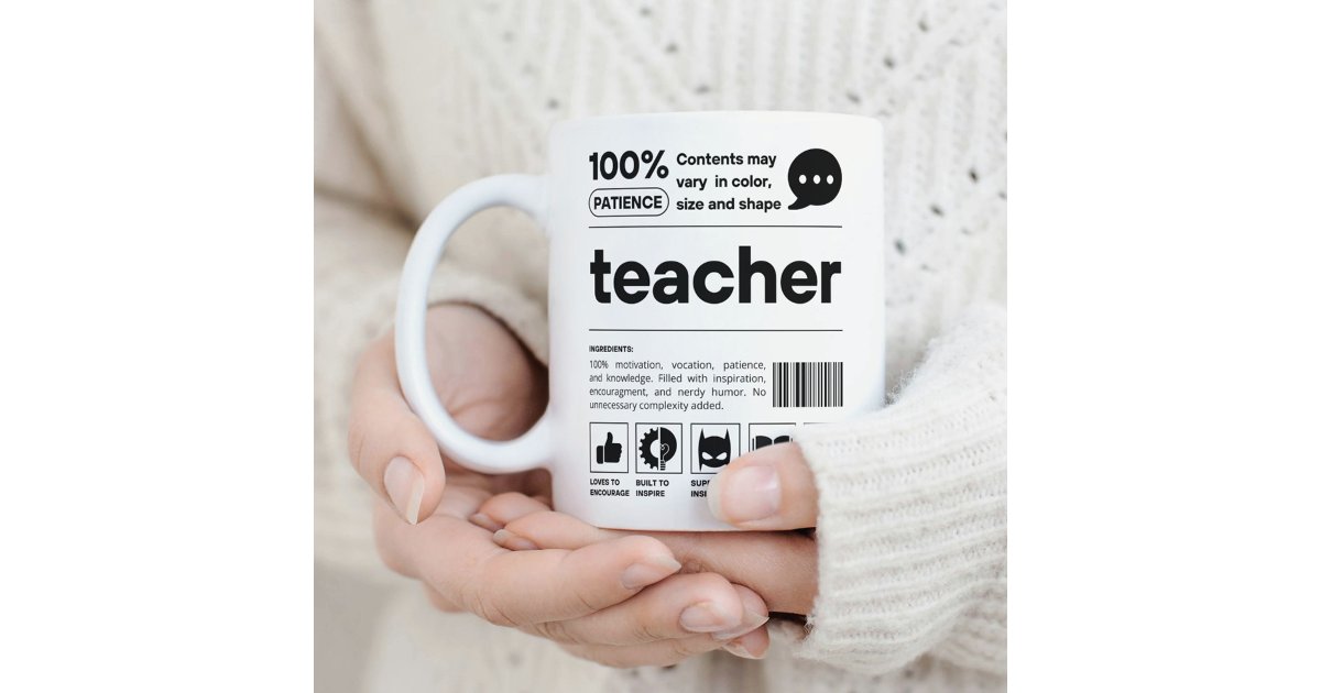 Teacher Appreciation Funny Barcode Modern Coffee Mug | Zazzle