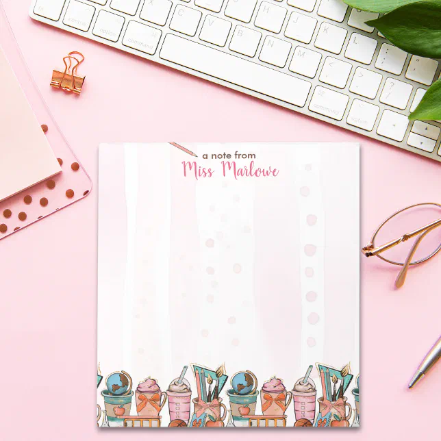 Teacher Appreciation Gift School Coffee Latte Notepad | Zazzle